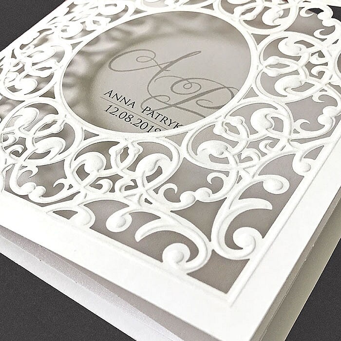 Wedding Invitation, Filigree Laser Cutout, Embossed - Etsy
