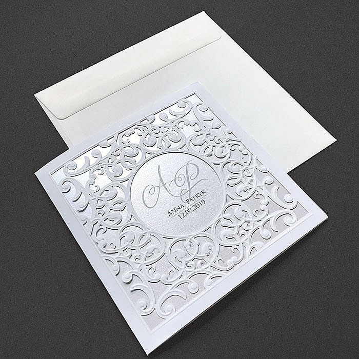 Wedding Invitation, Filigree Laser Cutout, Embossed - Etsy