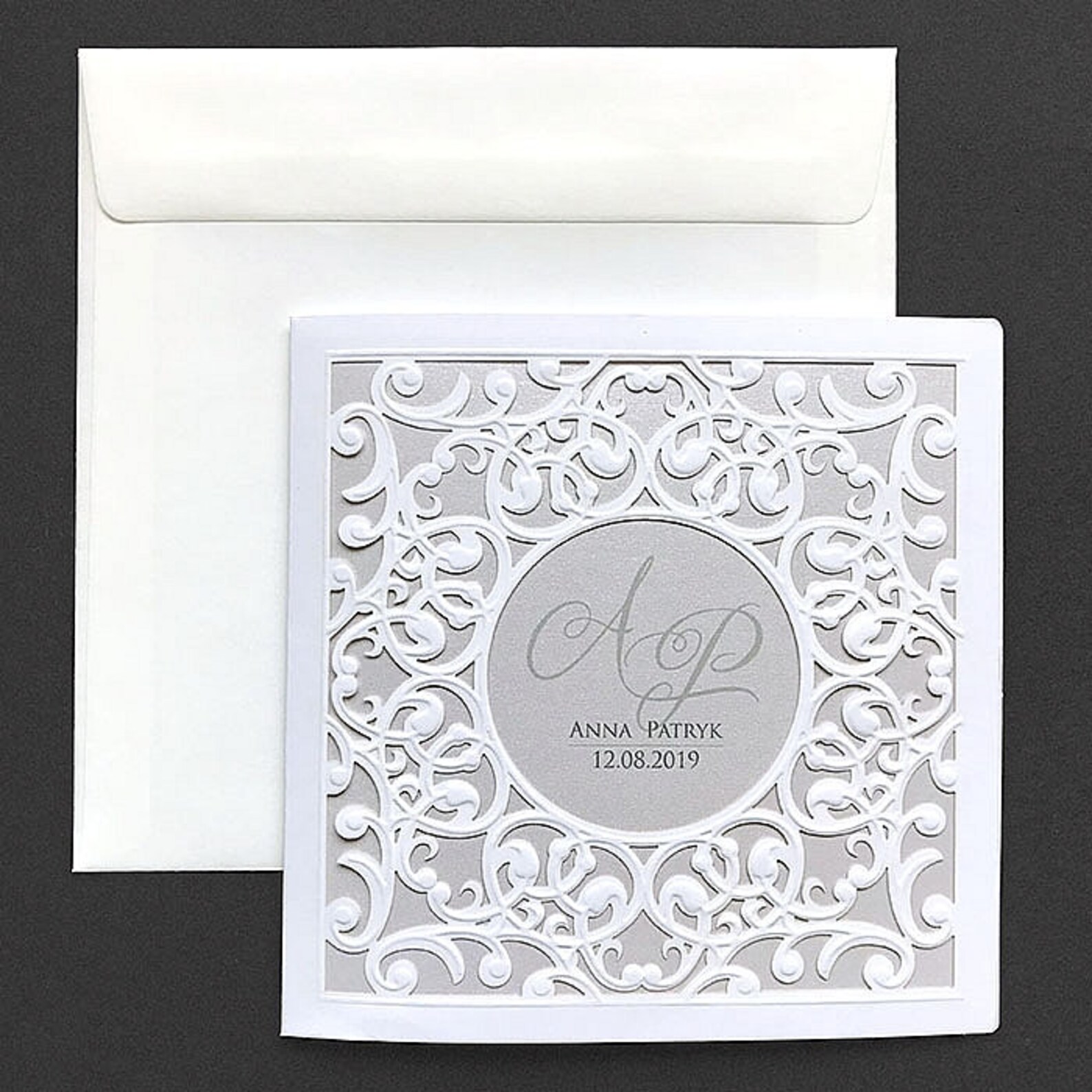 Wedding Invitation, Filigree Laser Cutout, Embossed - Etsy