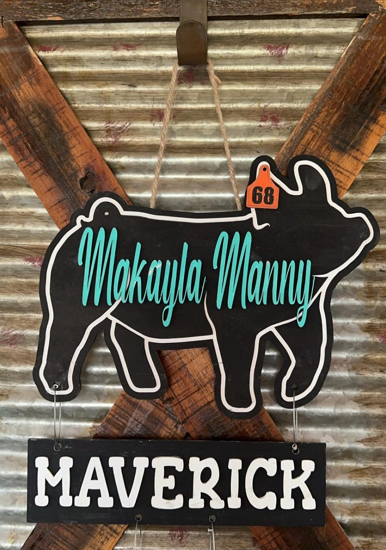 Show Pig Stall Sign - Etsy