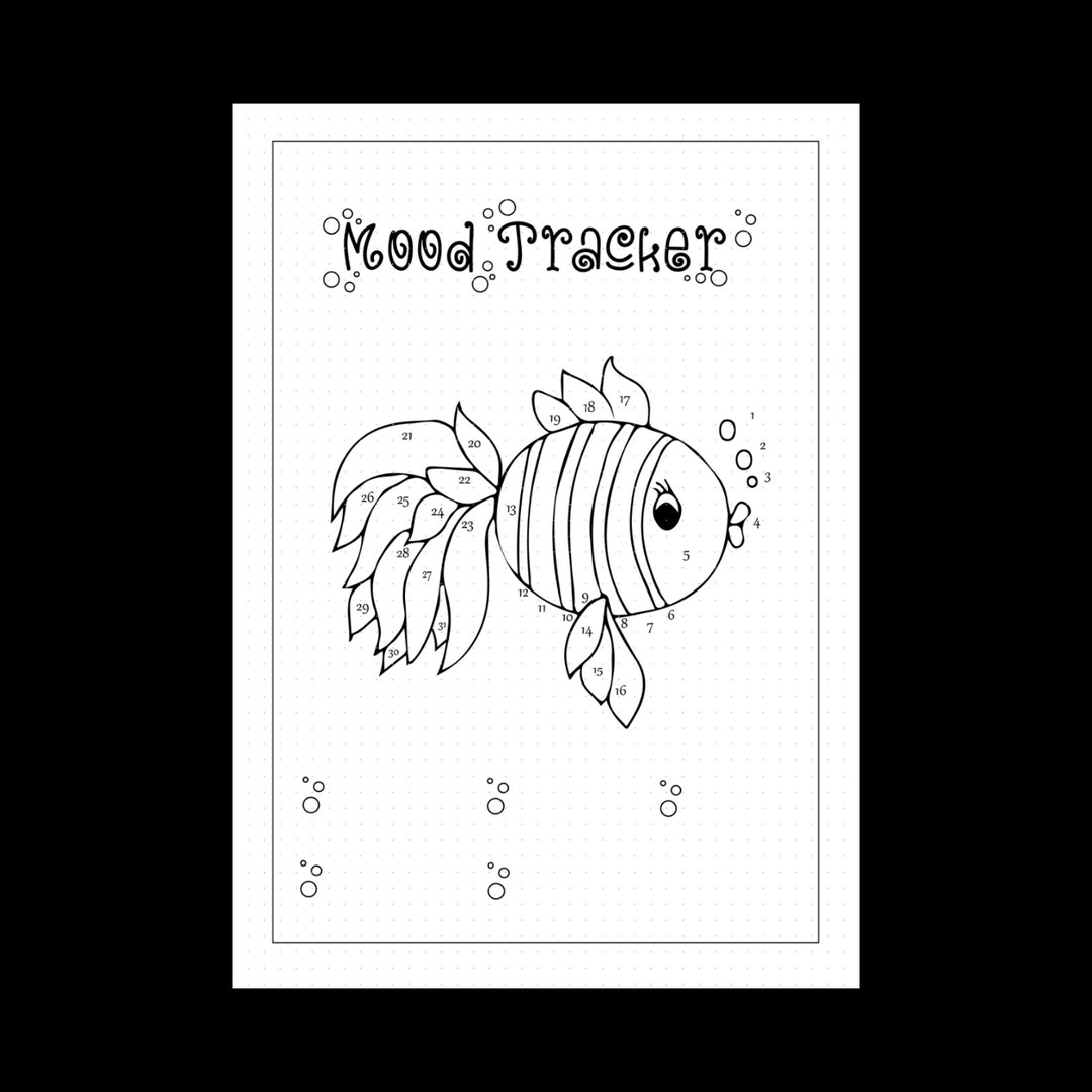 Fish Mood Tracker Bubbles Bullet Journal Fish Tracker - Etsy