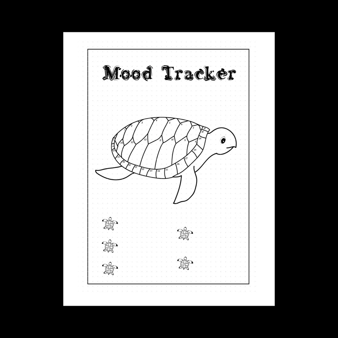 Sea Turtle, Mood Tracker, Ocean Theme, Bullet Journal, A4/A5 ...