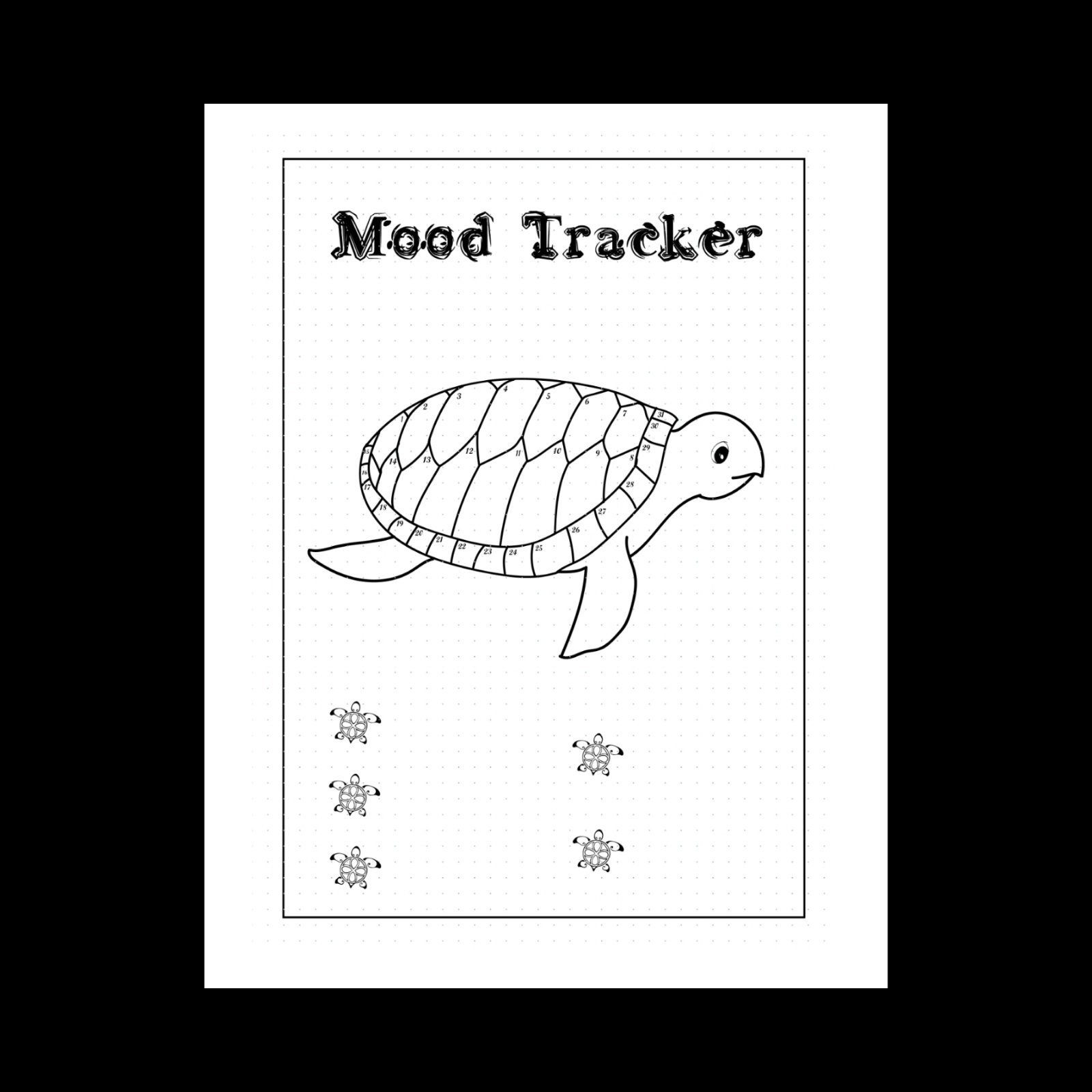 Sea Turtle, Mood Tracker, Ocean Theme, Bullet Journal, A4/A5 ...
