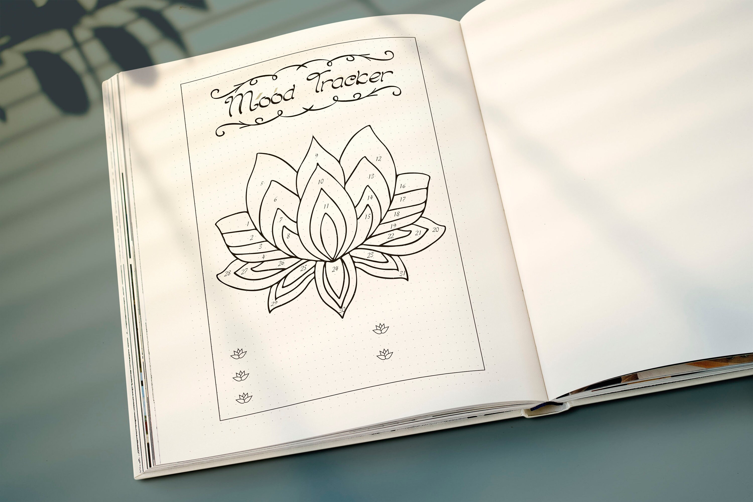 Lotus Lotus Flower Themed Trackers Bullet Journal Flower Mood Tracker ...