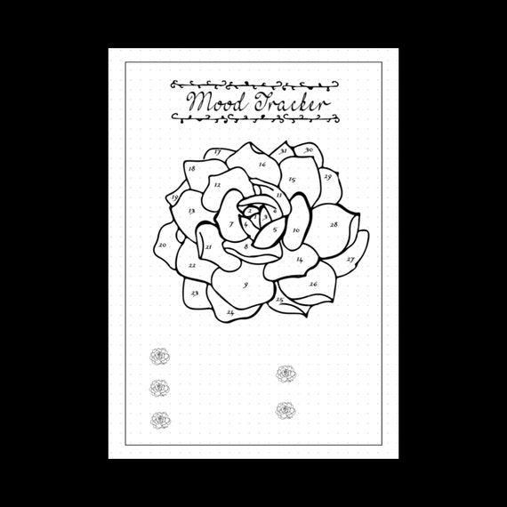 Lotus Lotus Flower Themed Trackers Bullet Journal Flower Mood Tracker ...