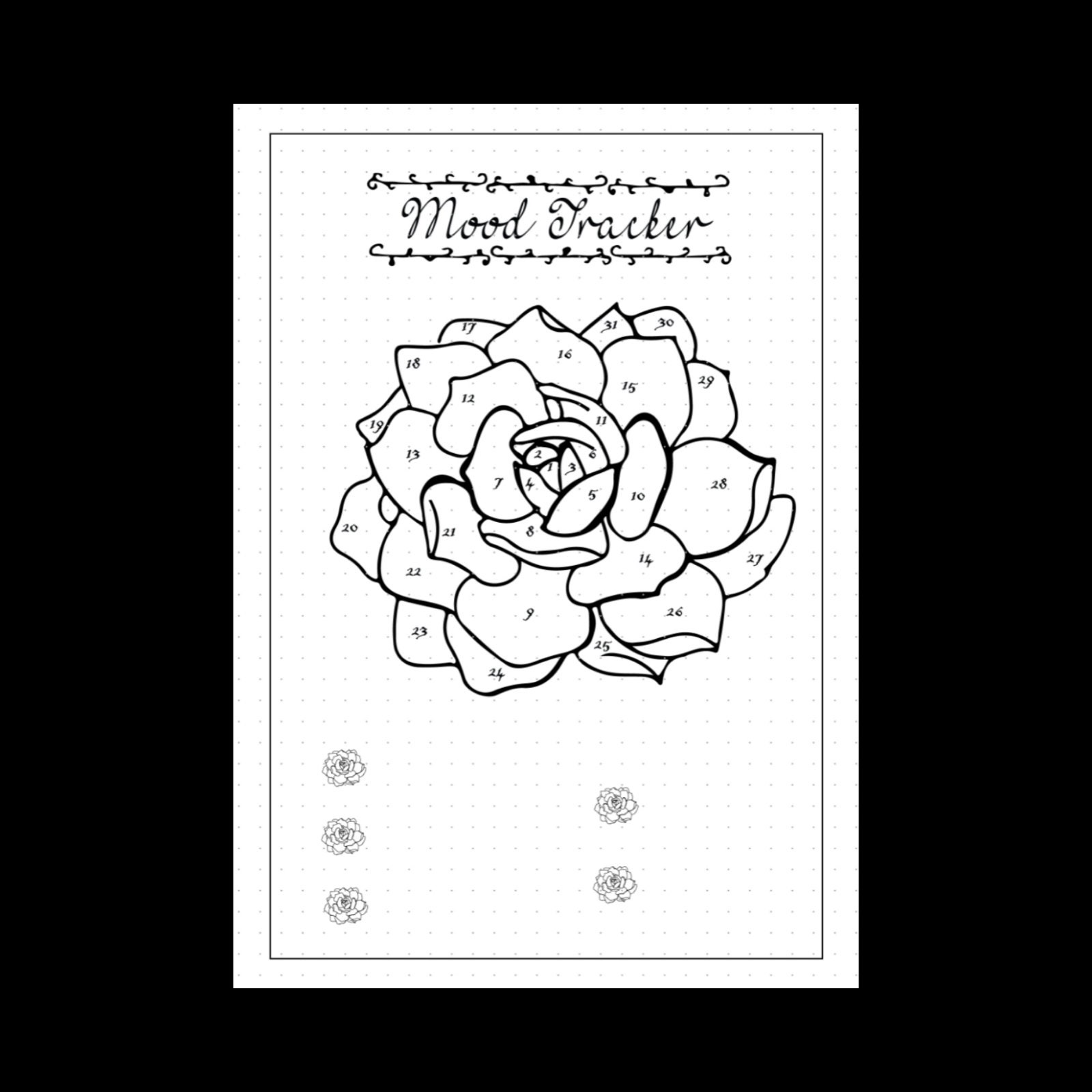Rose Themed Mood Tracker, Bullet Journal, Mood Tracker, Daily Mood ...