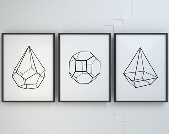 Pink&Grey Geometric Art Print Geometry Art Minimalism Art | Etsy