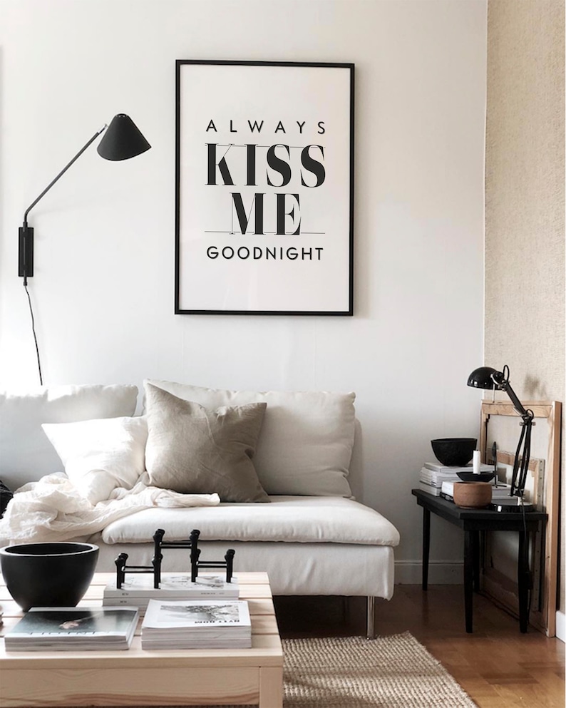 Always Kiss Me Goodnight Print Printable Bedroom Wall Art - Etsy