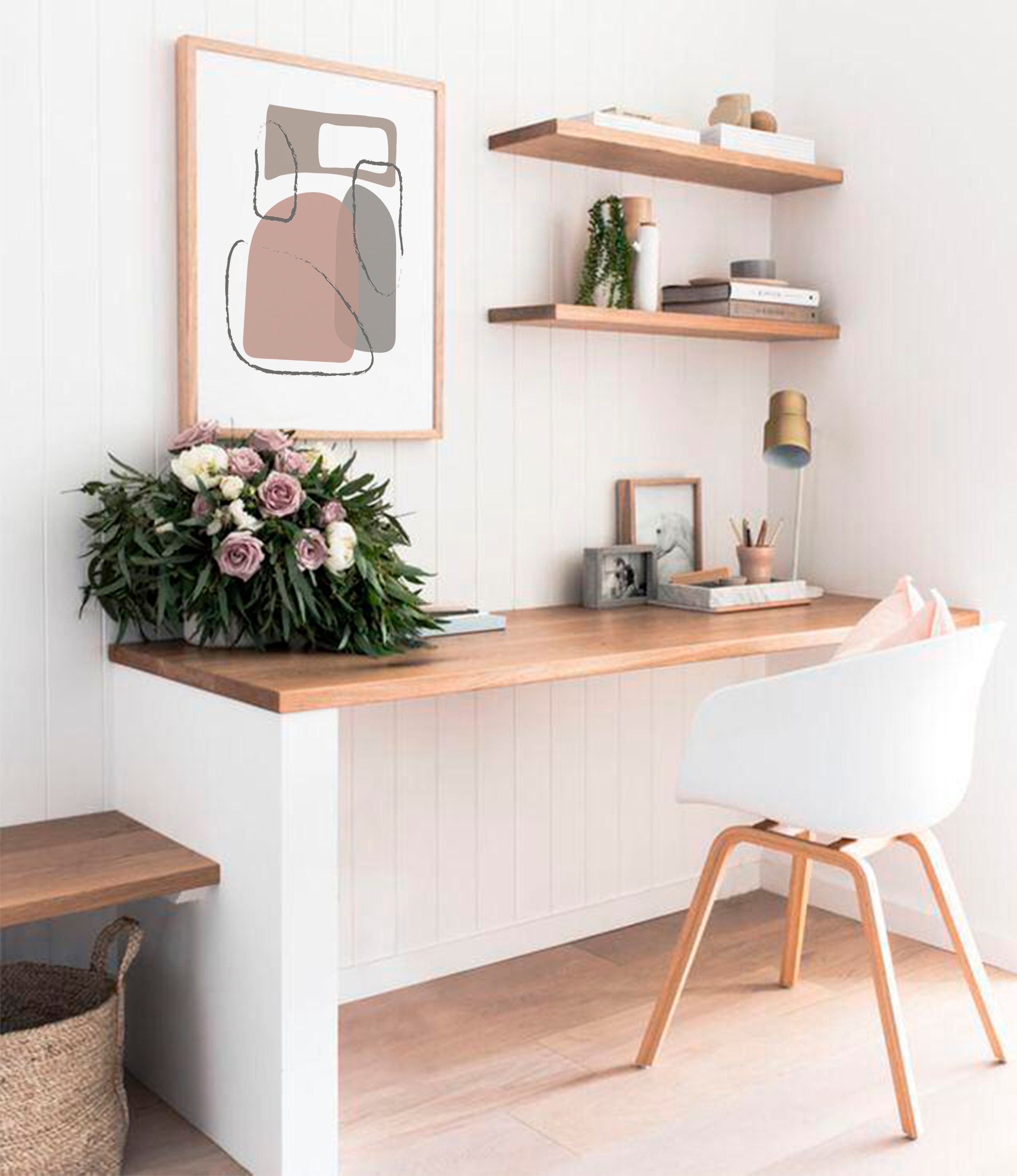 Grey & Lightsalmon Printable Wall Art Printable Geometric - Etsy