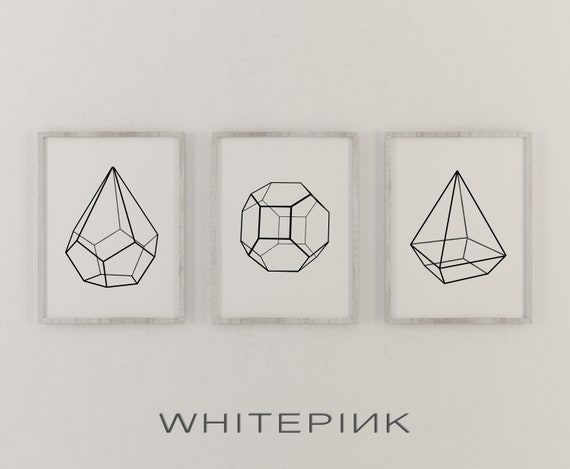 Black 3D Geometry Art Print Geometry Art Minimalism Art | Etsy