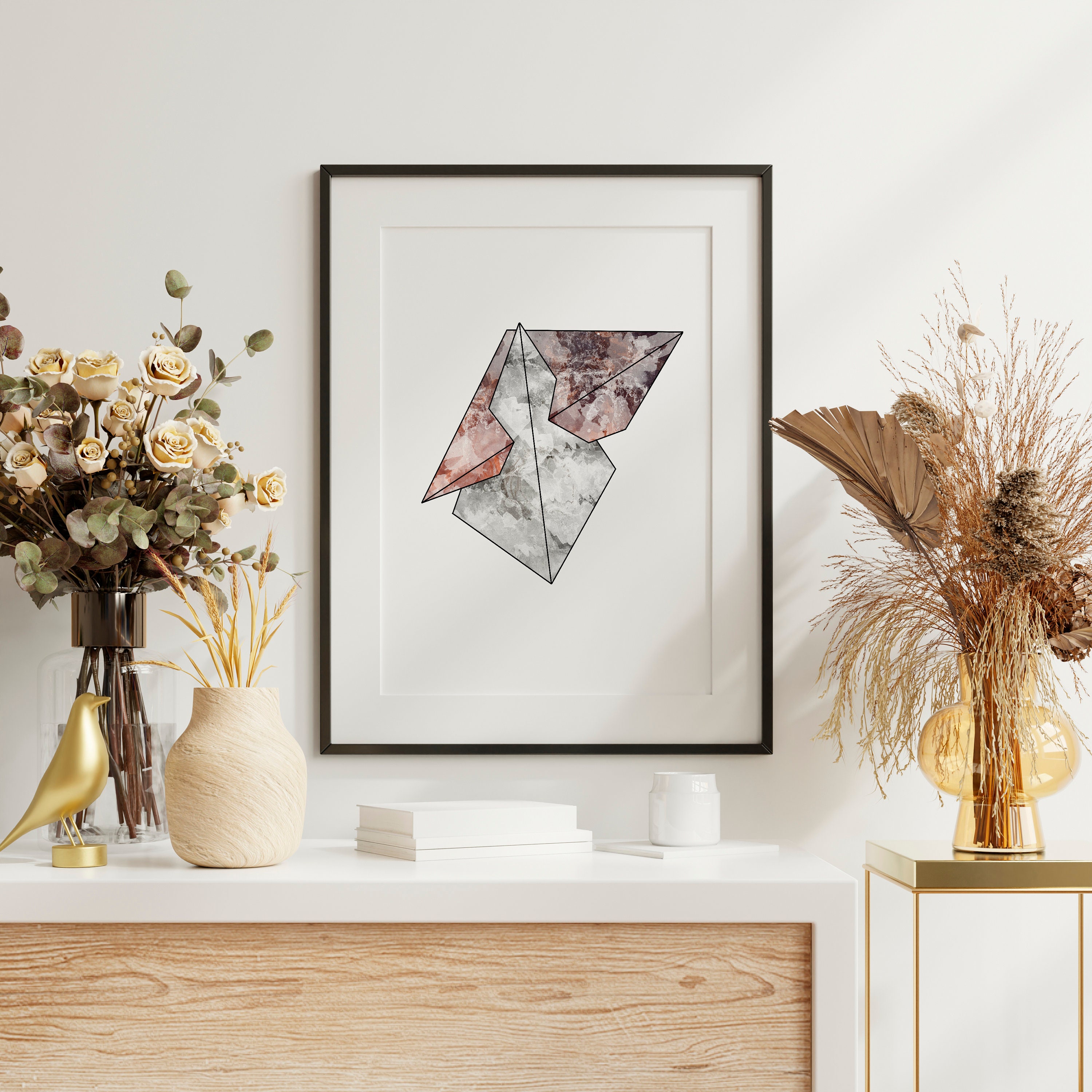 Triangles Dark Print Abstract Print Printable Digital - Etsy