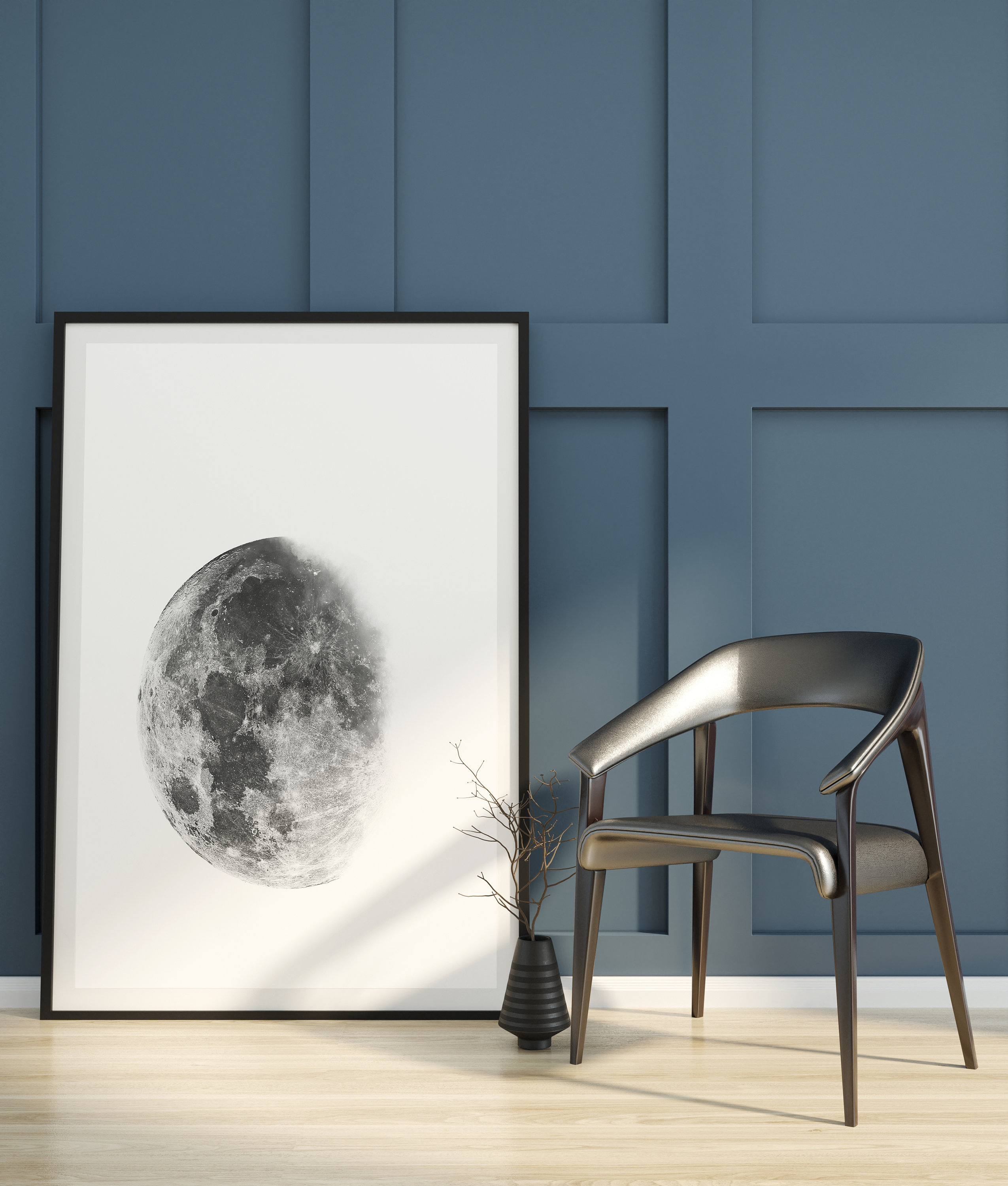 Moon Phases Set of 3 Moon Phases Poster Printable Wall Art - Etsy