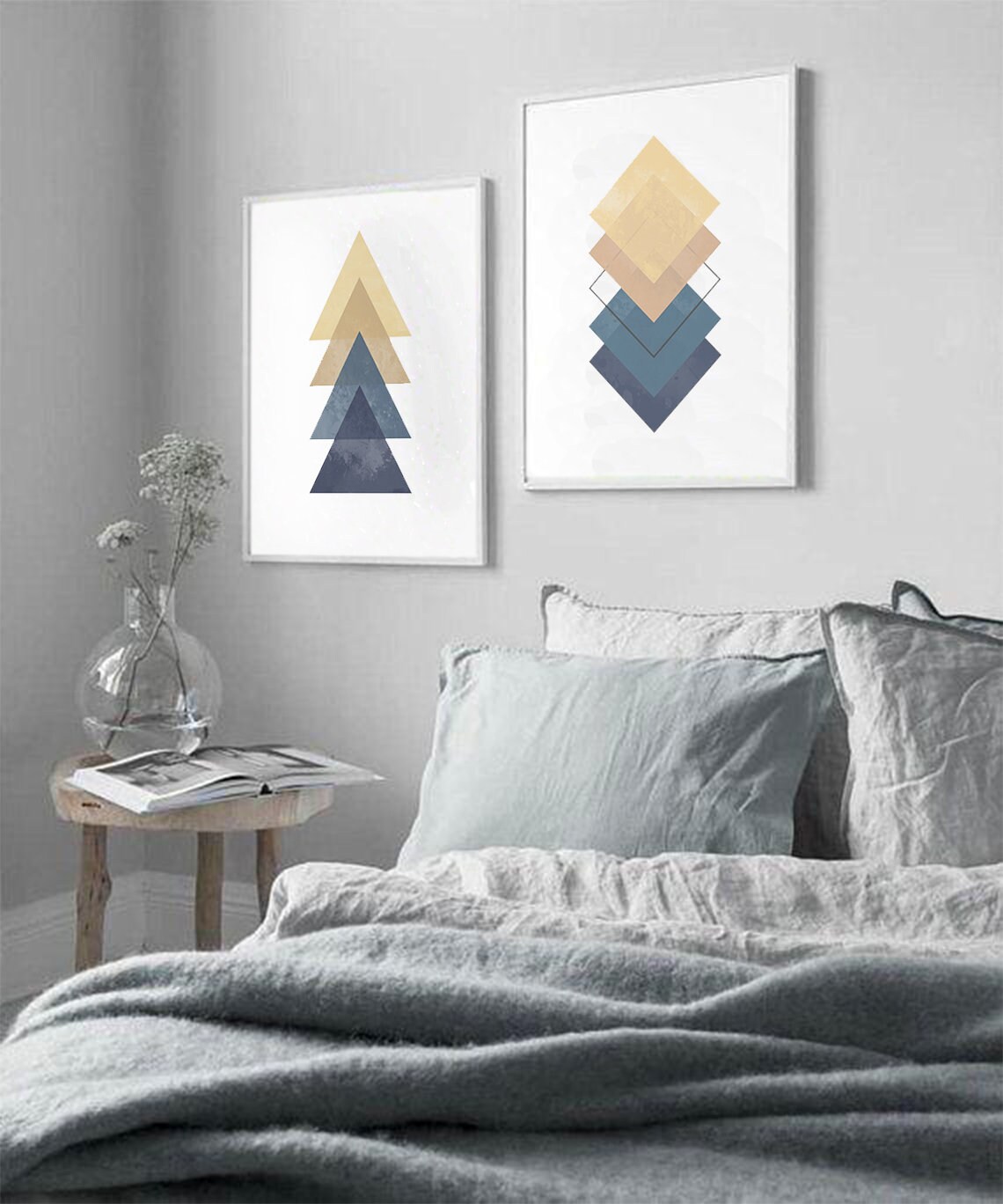 Modern Triangles Art Print Minimalism Geometric Print - Etsy
