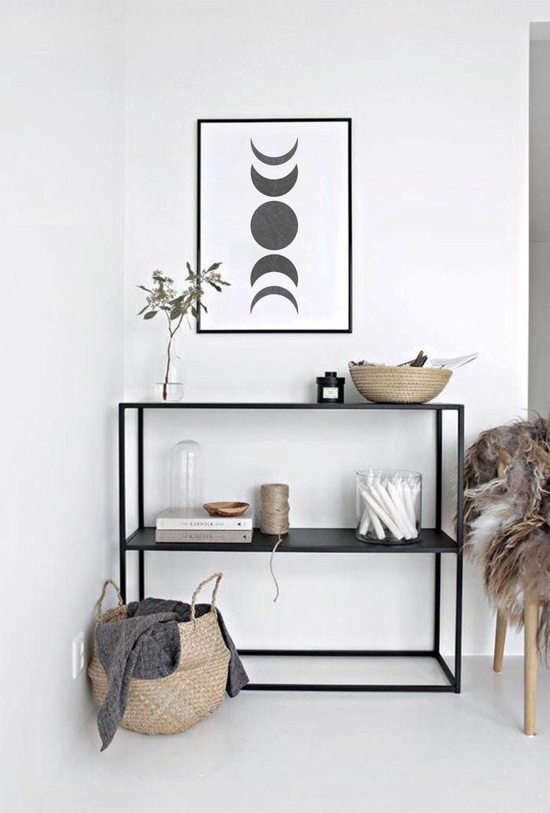 Moon Phases Printable Wall Art, Abstract Art Print, Digital Minimalist ...