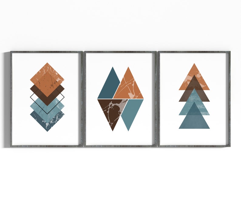 Turquoise Geometric Art Print Geometry Art Minimalism - Etsy