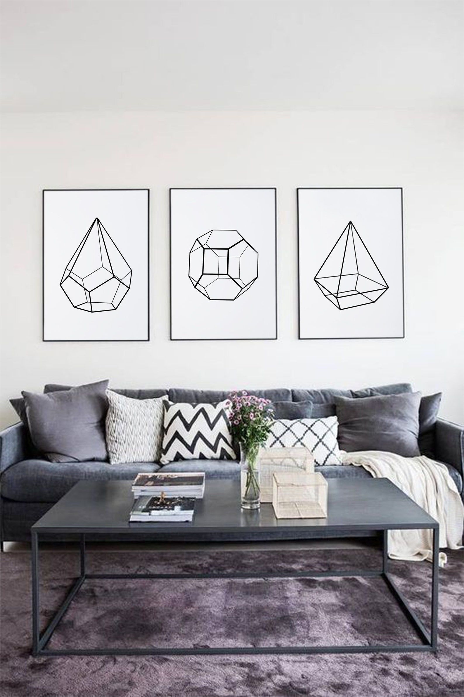 Black 3D Geometry Art Print Geometry Art Minimalism Art - Etsy