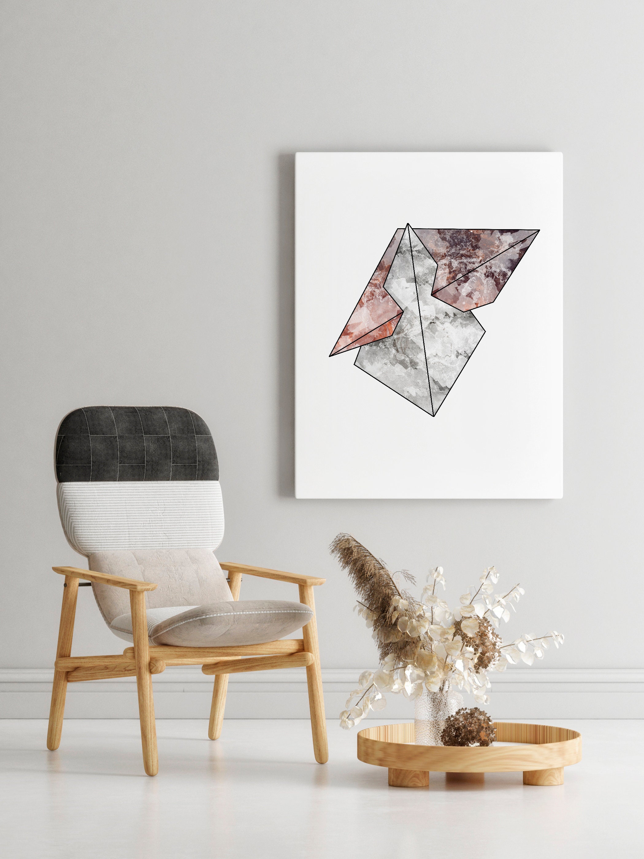 Triangles Dark Print Abstract Print Printable Digital - Etsy