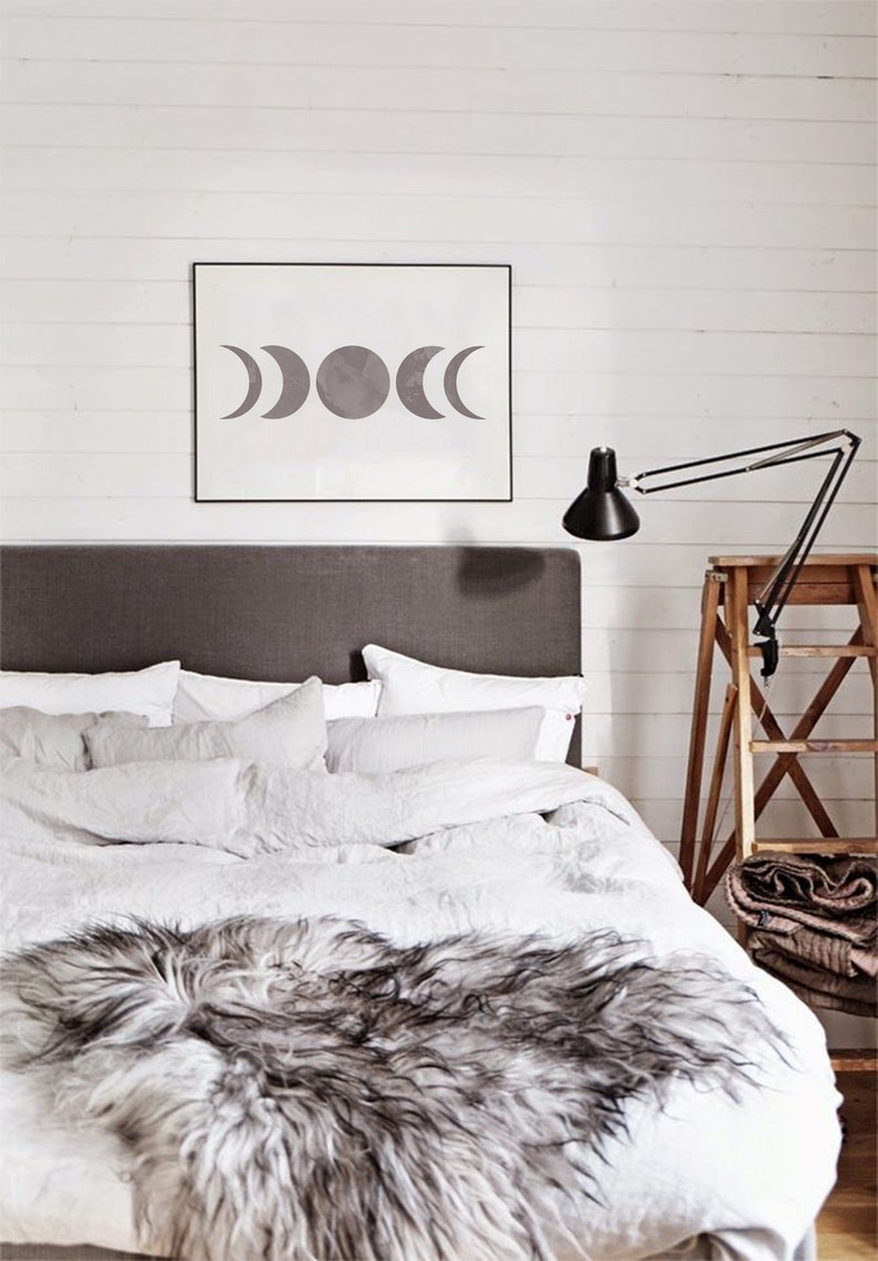 Moon Phases Printable Wall Art, Abstract Art Print, Digital Minimalist ...