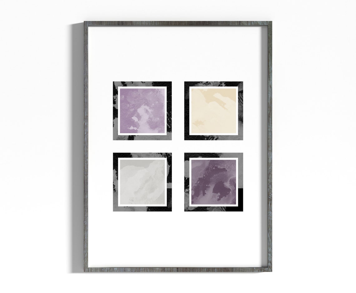 Black and Violet Squares Poster Printable Home Decor | Etsy