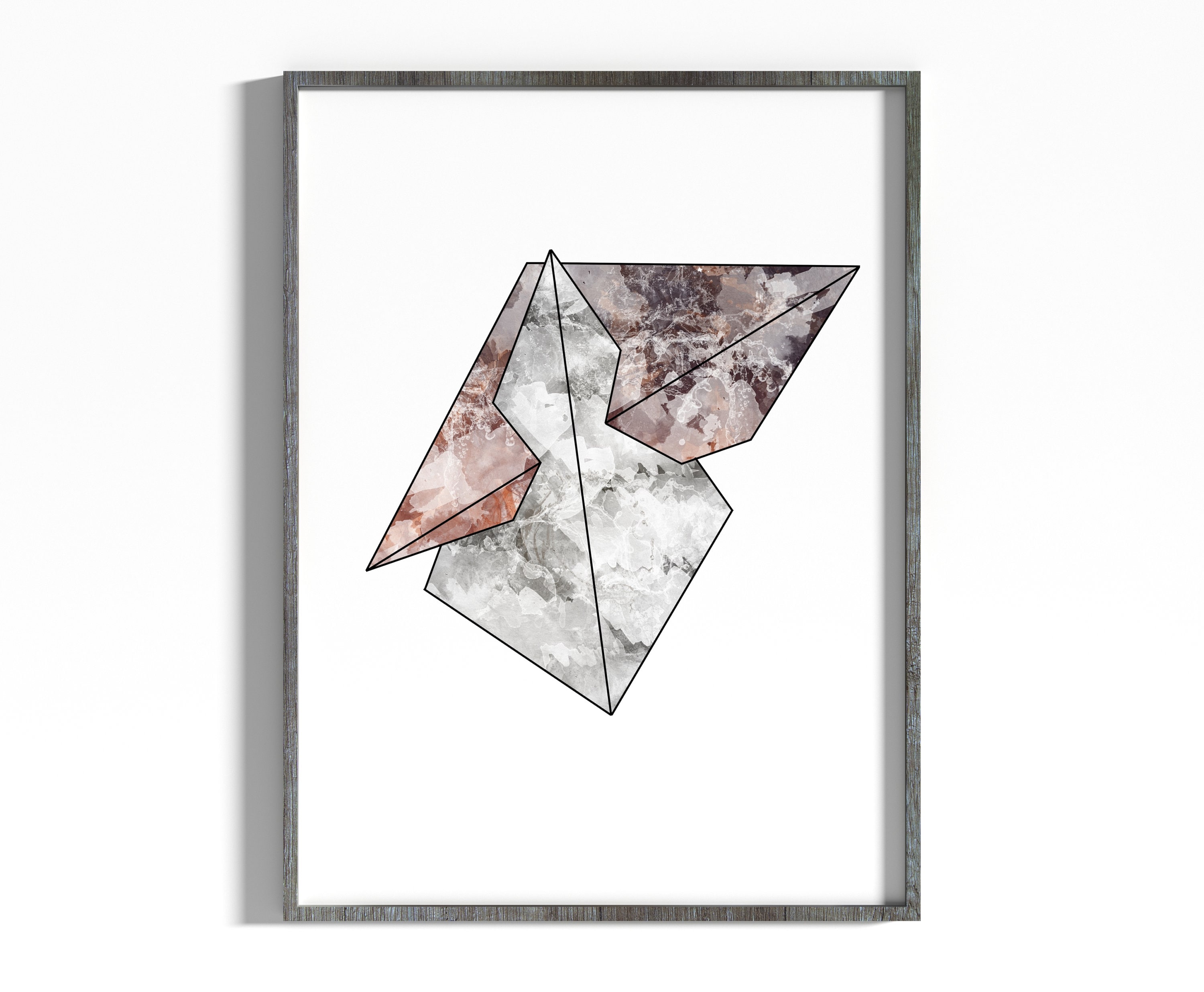 Triangles Dark Print Abstract Print Printable Digital - Etsy