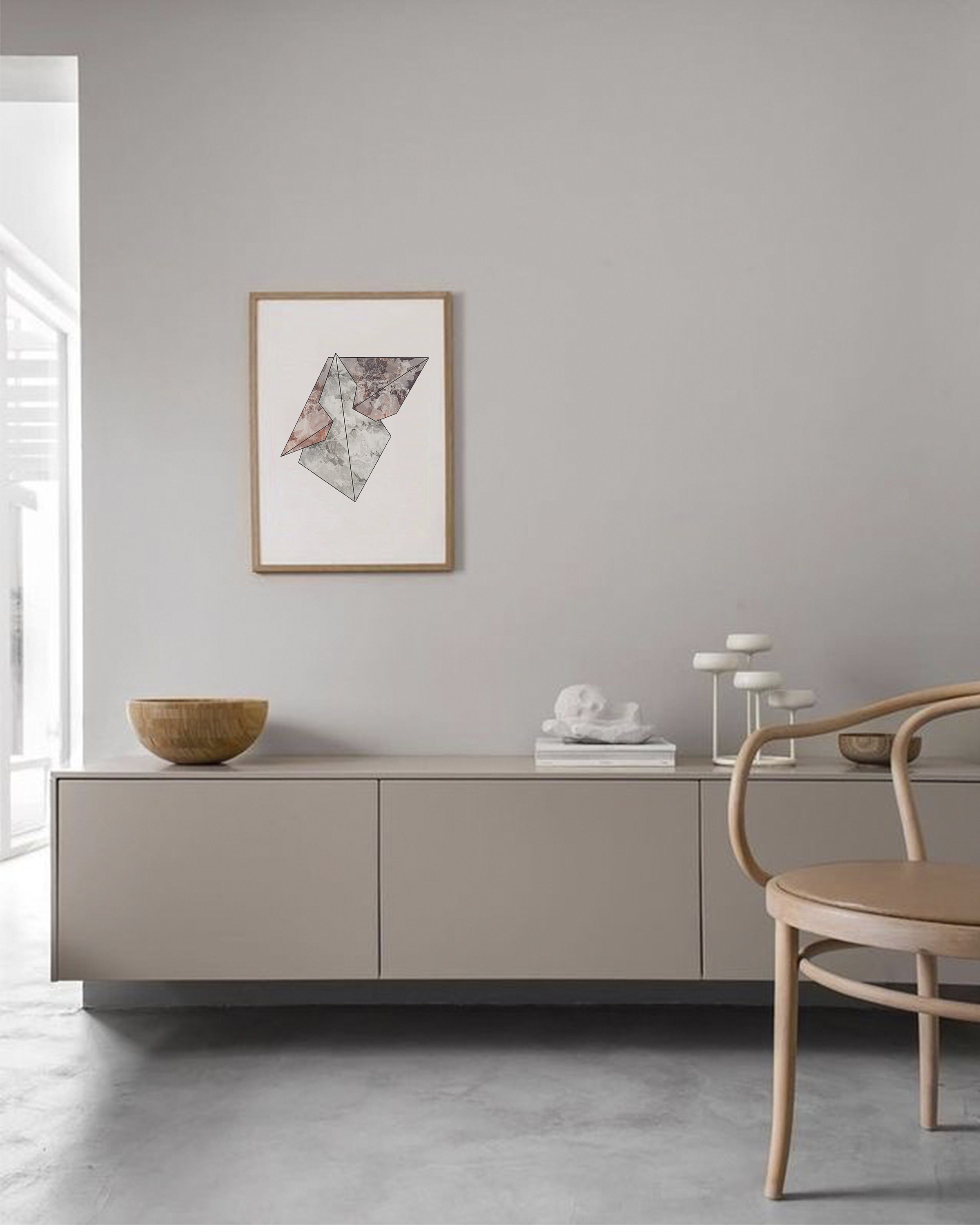 Triangles Dark Print Abstract Print Printable Digital | Etsy