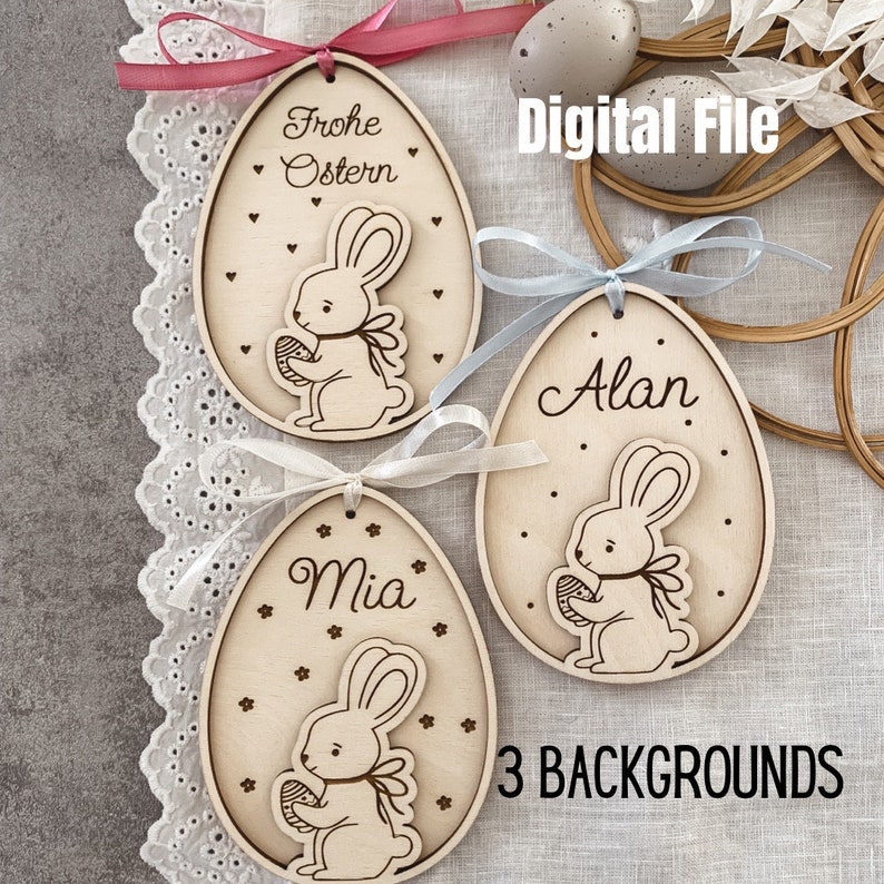 Easter Bunny SVG Easter Bunny Egg Dxf, Laser File Frohe Ostern, Easter ...