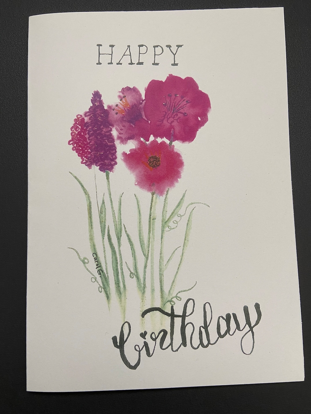 Birthday Card- Flowers - Etsy