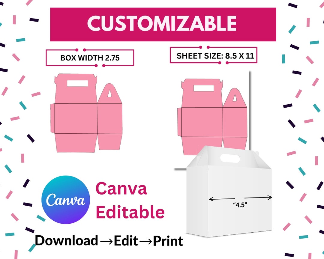 Gable Box Template Medium Size Gable Box Template Bundle Box Template ...