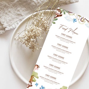 Editable Safari Menu Templates Party Favor Templates Safari Baby Shower ...
