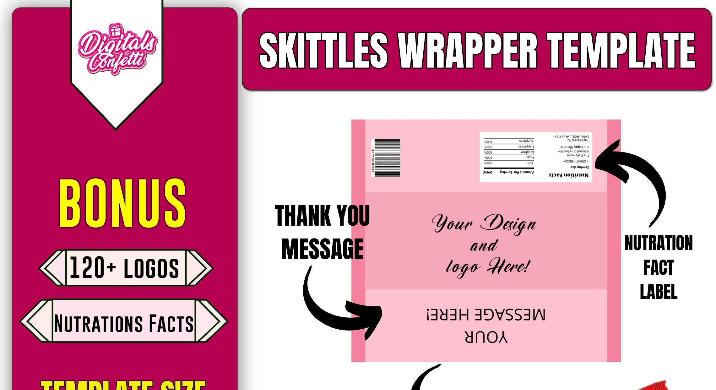 Skittles Wrapper Template Skittles Template Skittles Candy Wrapper ...