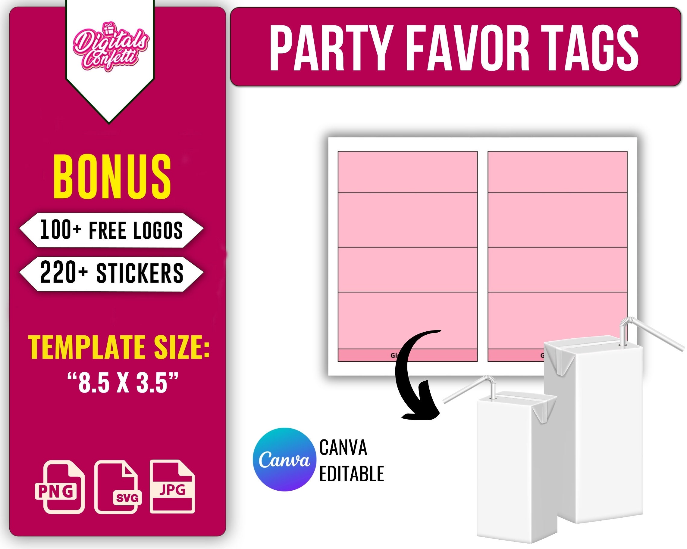 Juice Box Template Juice Box Wrapper Juice Label Template Party Juice ...