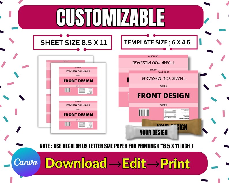 Candy Bar Wrapper Template Candy Bar Wrapper Chocolate Bar Template ...