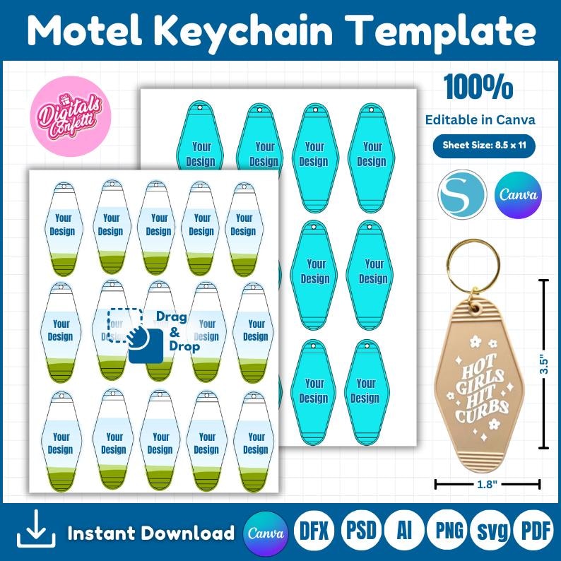 Motel Keychain Template, Motel Keychain SVG, Keychain Svg Bundle, Hotel ...