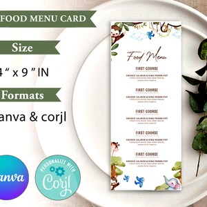 Editable Safari Menu Templates Party Favor Templates Safari Baby Shower ...