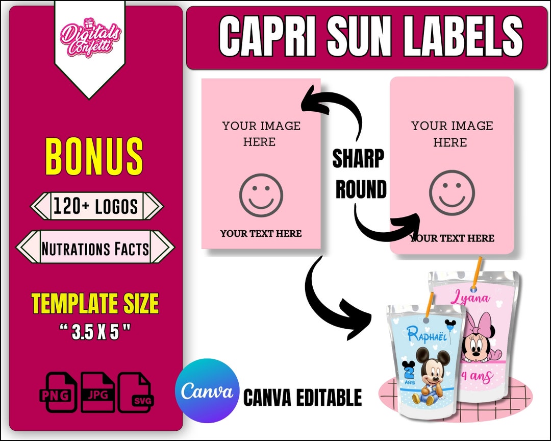 Capri Sun Labels | Juice Labels | Capri Sun Template | Capri Sun Label ...