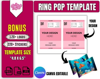 Ring Pop Template Ring Pop Wrapper Ring Pop Wrapper Template Ring Pop ...