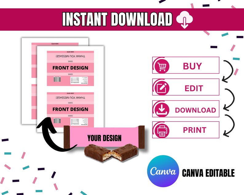 Candy Bar Wrapper Template Candy Bar Wrapper Chocolate Bar Template ...