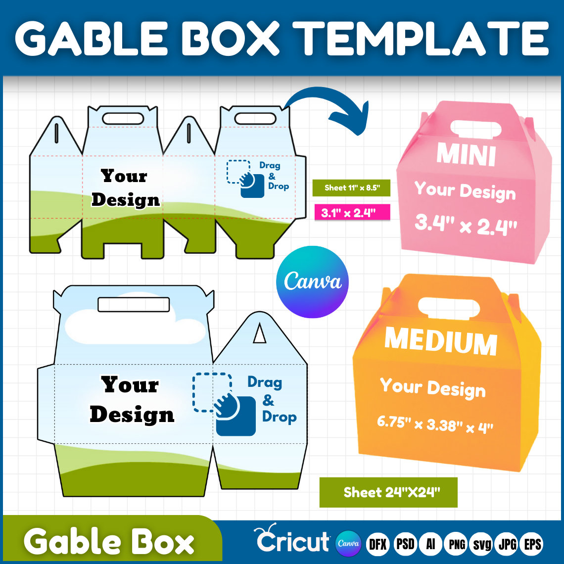 Gable Box Template Svg, Gable Box Template, Party Favor Box, Gable Box ...