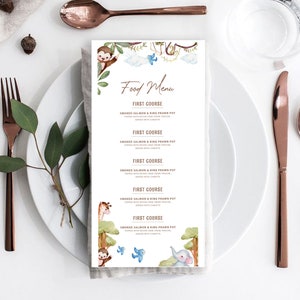 Editable Safari Menu Templates Party Favor Templates Safari Baby Shower ...