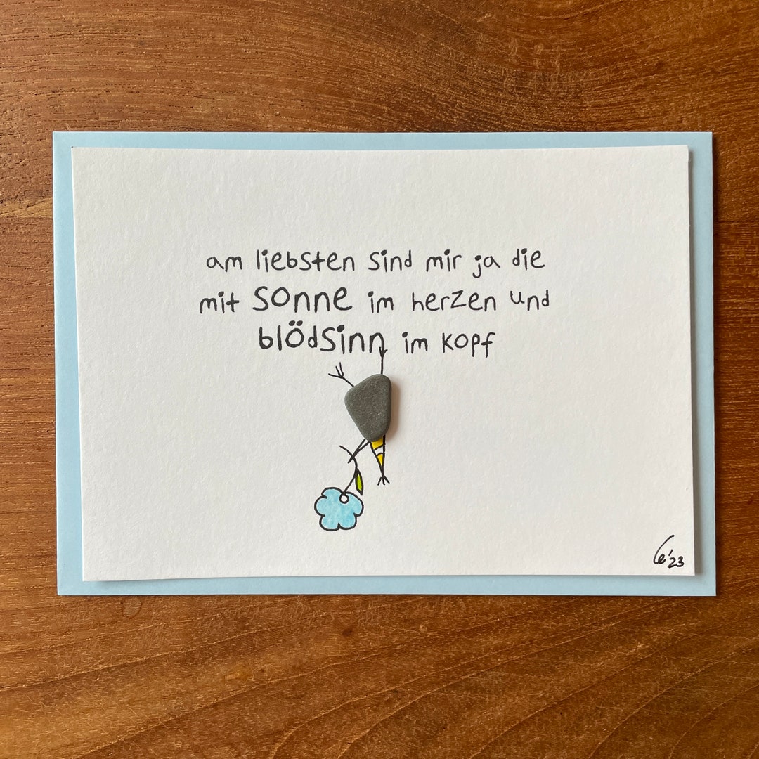 Pebble Picture Funny Saying Card sun in the Heart - Etsy Singapore