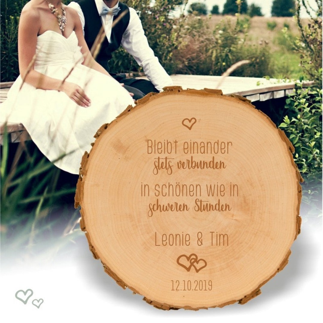 Engraved Tree Disc wishes Personalized Original Wedding Gifts With ...