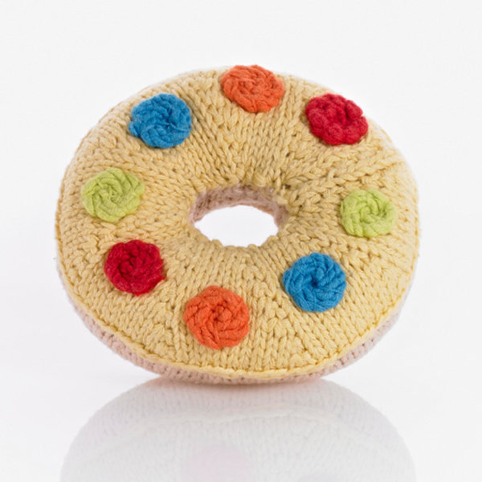 Baby Rattle Donut Made of Cotton in Yellow - Etsy