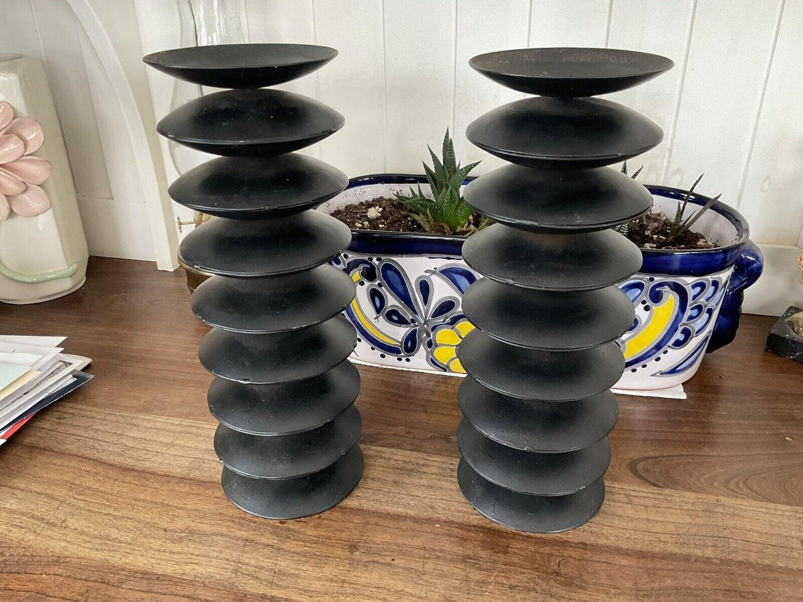 Metal Candlesticks Mid Century Black - Etsy