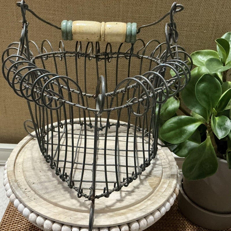 Wire Heart Basket - Etsy