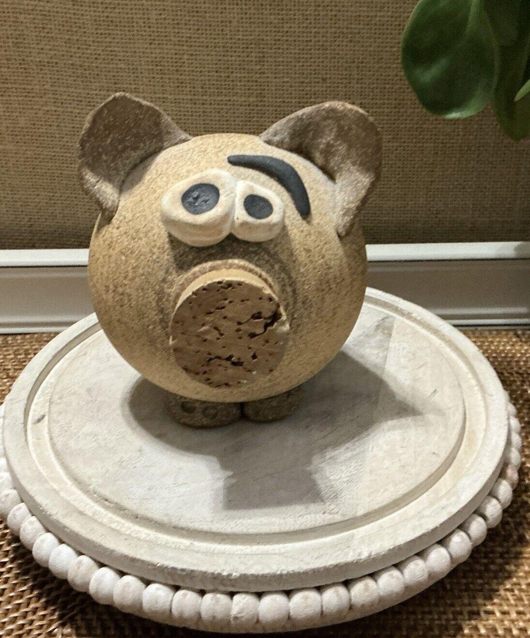 Speckled Pottery Pig Coin Piggy Bank 5 Large Cork Nose - Etsy