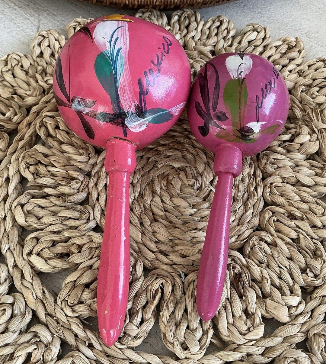 Pair of (2) Pink Maracas With MEXICO Written on Them - Etsy