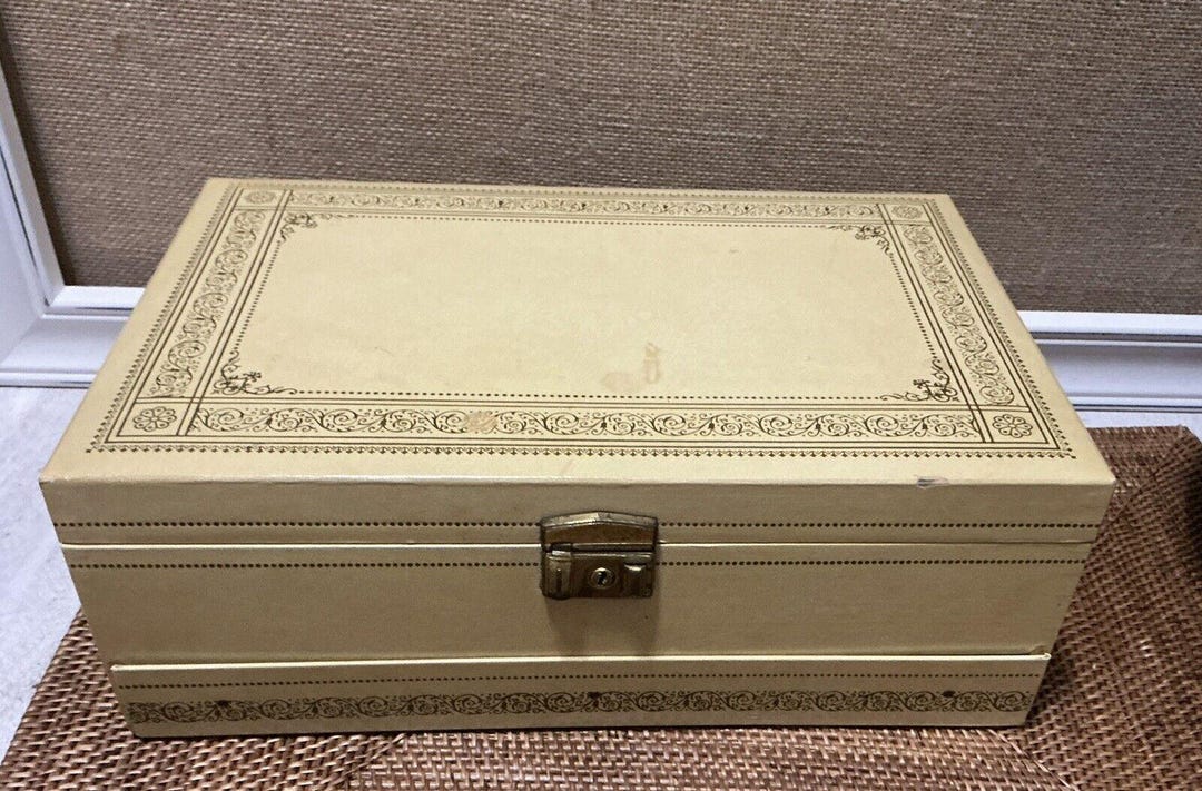 Vintage 3 Tier Mele Jewelry Box ~ Red Velvet Lining - Etsy