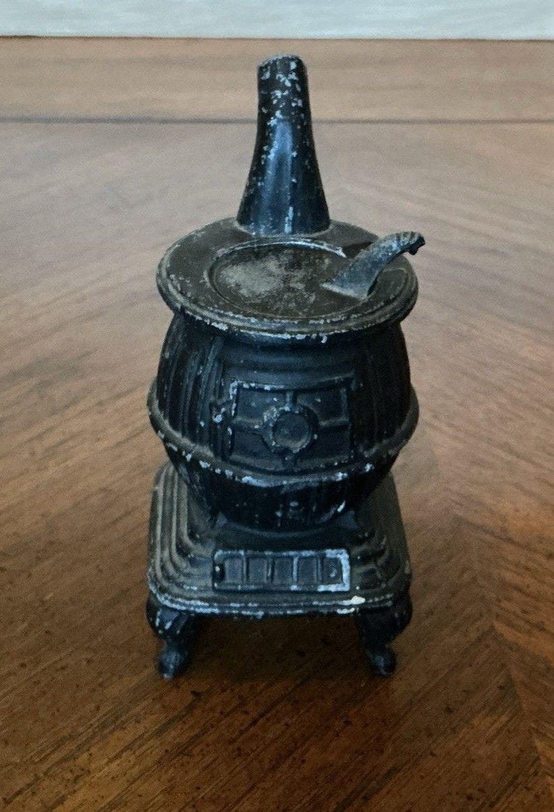 Antique Miniature Cast Iron Potbelly Stove Likely A Salesmans Sample ...