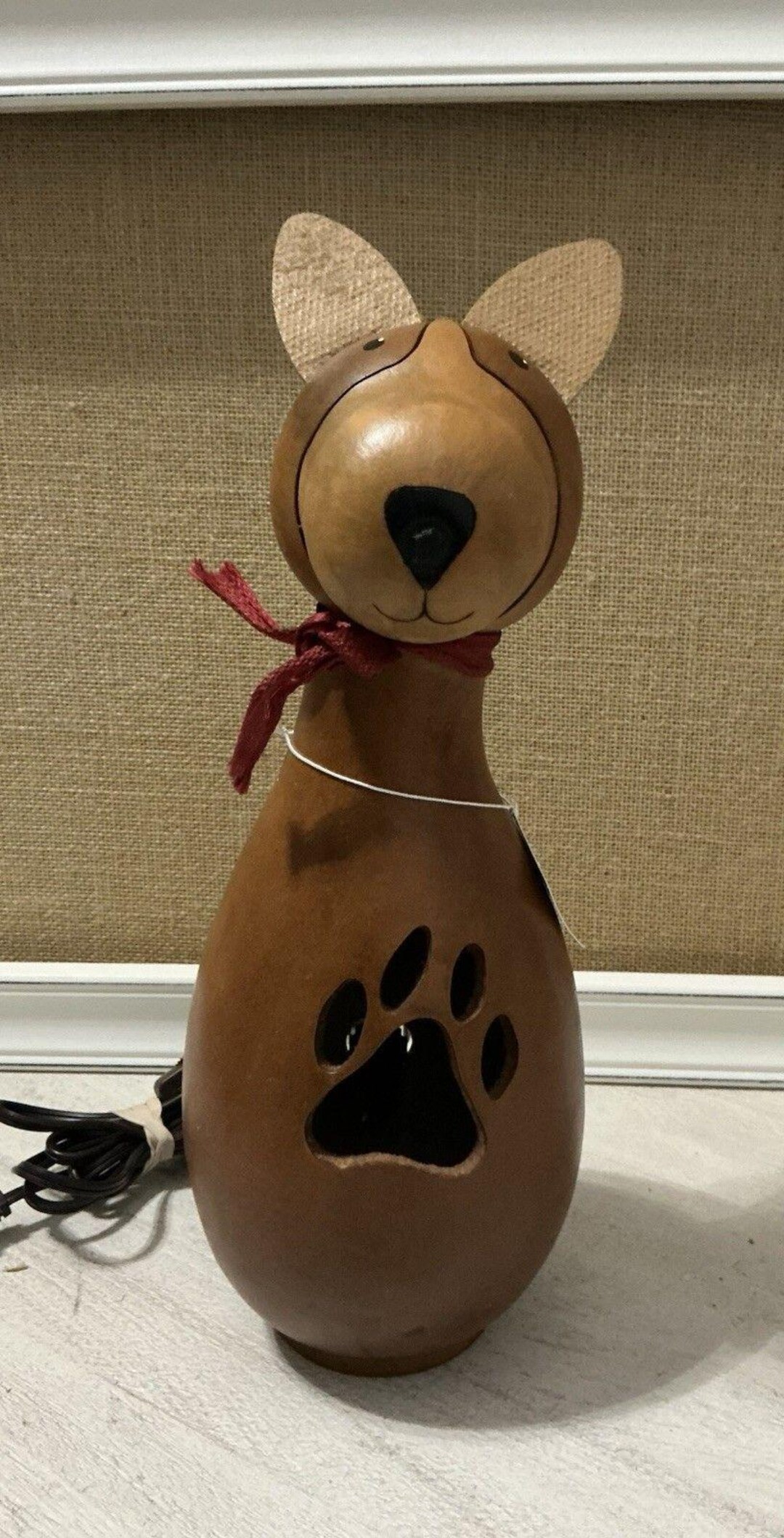 Dog Gourd Lighted Lamp W/paw Print Cut-out by Meadowbrooke Co. 12 - Etsy