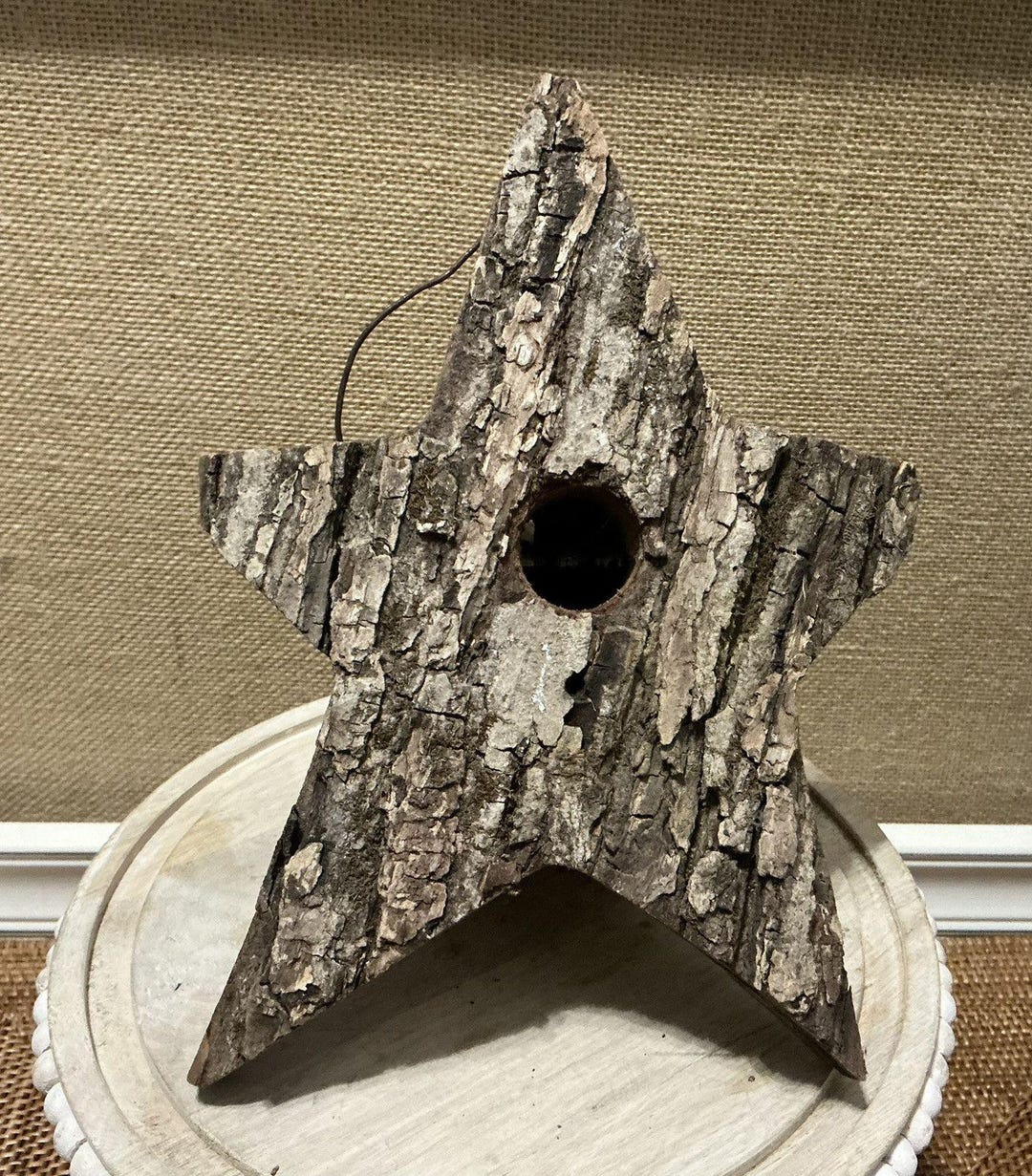 Vtg Hand Made Tree Bark Bird House W/hook - Etsy
